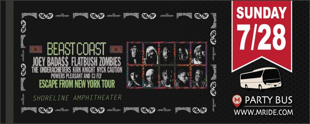 Shoreline Amphitheater Shuttle Bus: Beast Coast